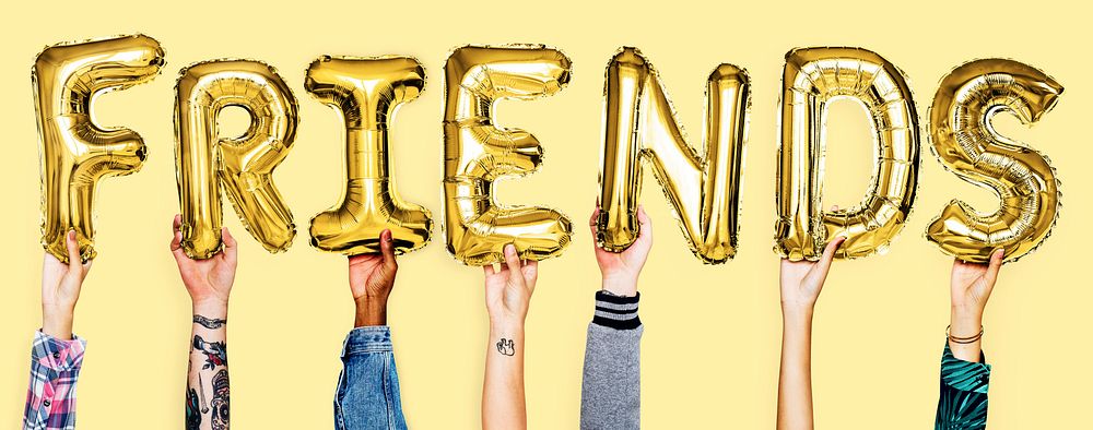 Hands showing friends balloons word | Premium Photo - rawpixel
