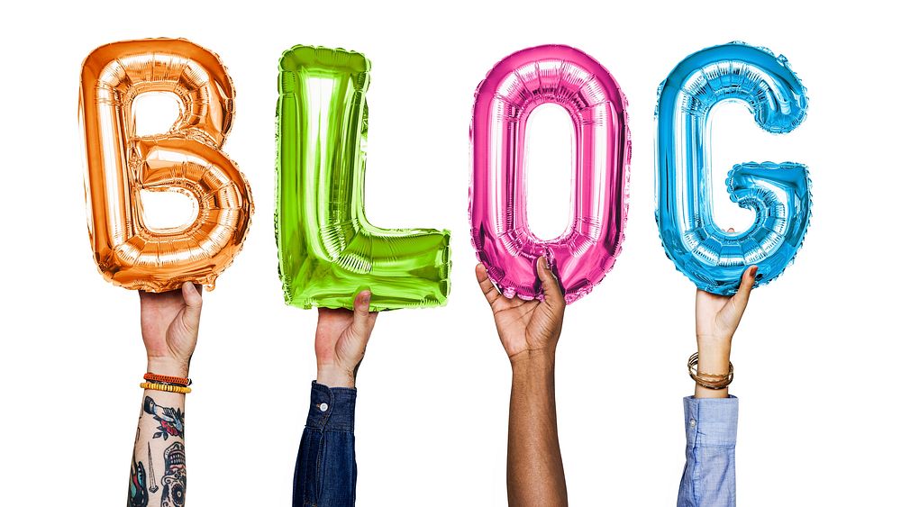Hands showing blog balloons word | Premium Photo - rawpixel