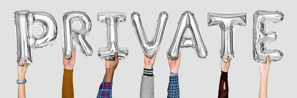 Hands holding balloons spelling Private | Free Photo - rawpixel