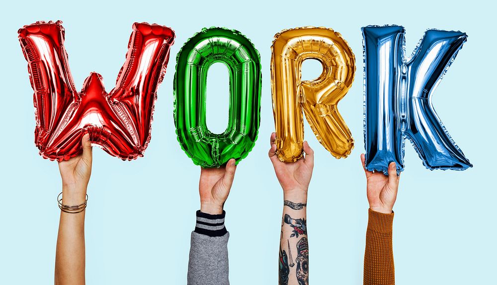 Hands showing work balloons word | Premium Photo - rawpixel