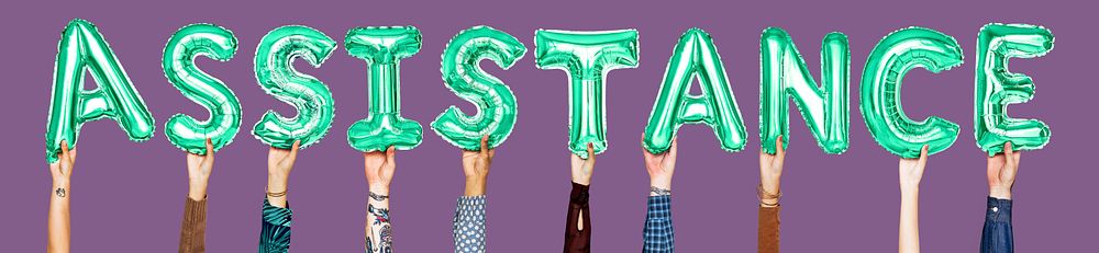 Hands holding assistance word balloon | Premium Photo - rawpixel