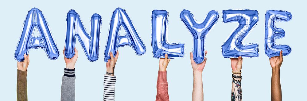 Hands holding analyze word in balloon | Photo - rawpixel