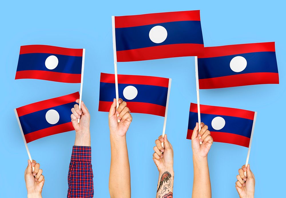 Hands waving flags Lao PDR | Free Photo - rawpixel
