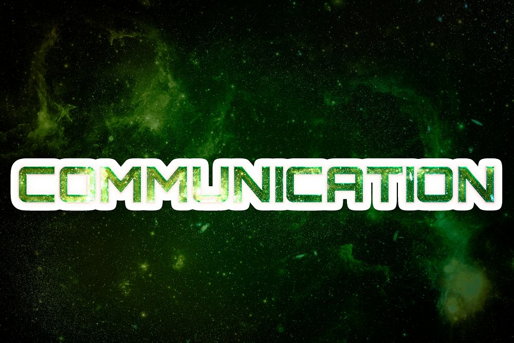 Green COMMUNICATION galaxy sticker psd | Premium PSD - rawpixel