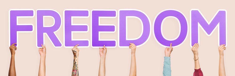 Hands holding the word Freedom | Free Photo - rawpixel