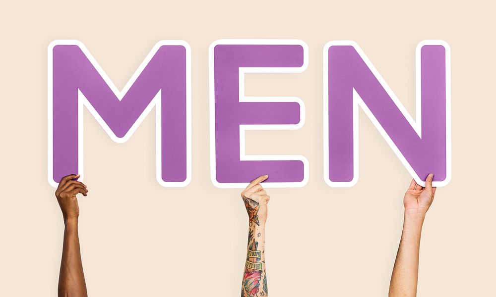 Hands holding the word Men | Free Photo - rawpixel