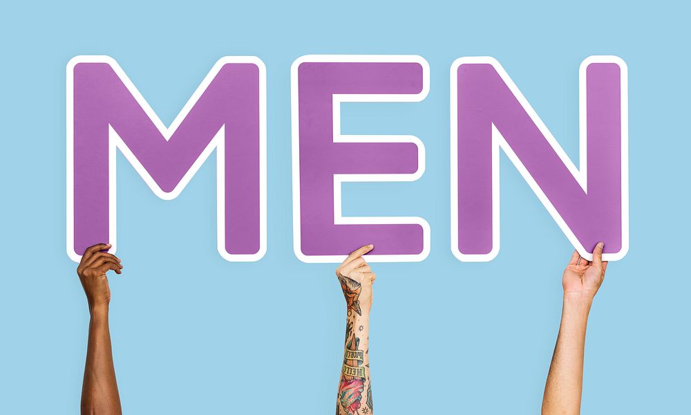 Hands holding the word Men | Free Photo - rawpixel