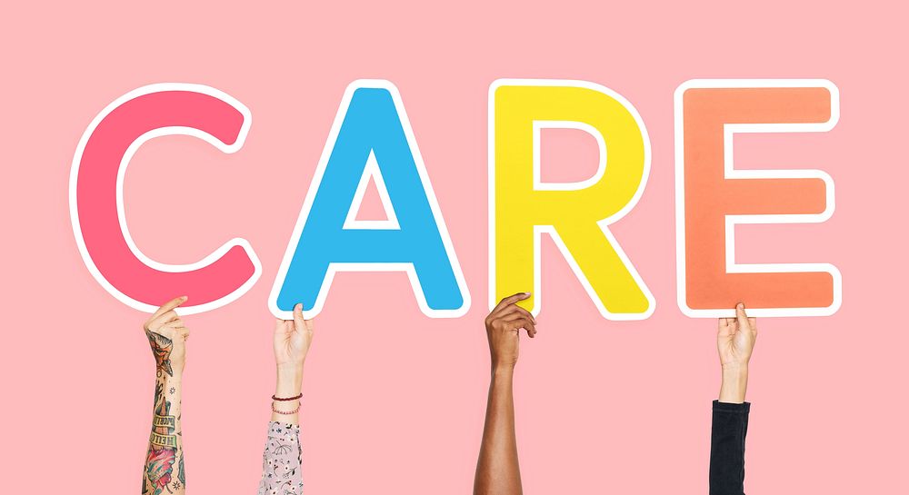 Diverse hands holding word care | Premium Photo - rawpixel