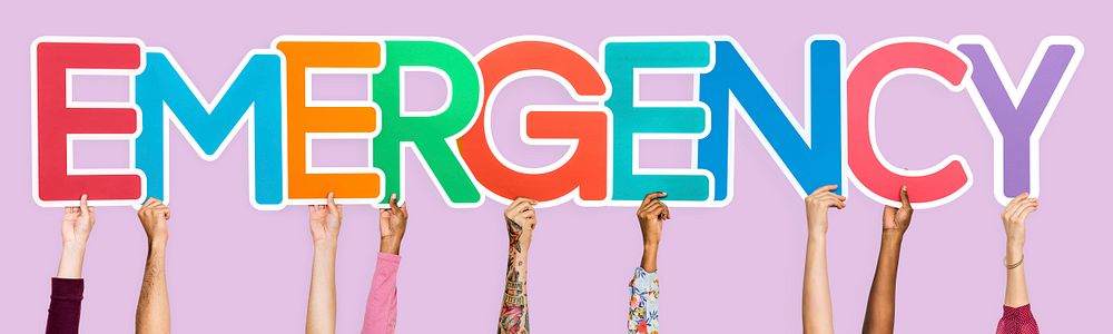 Diverse hands holding word emergency | Premium Photo - rawpixel