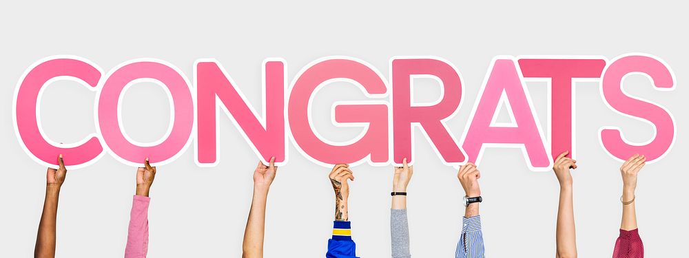 Hands holding the word Congrats | Free Photo - rawpixel