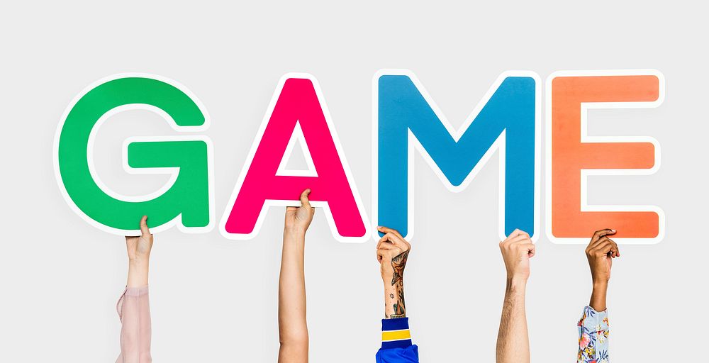 Diverse hands holding word game | Premium PSD - rawpixel