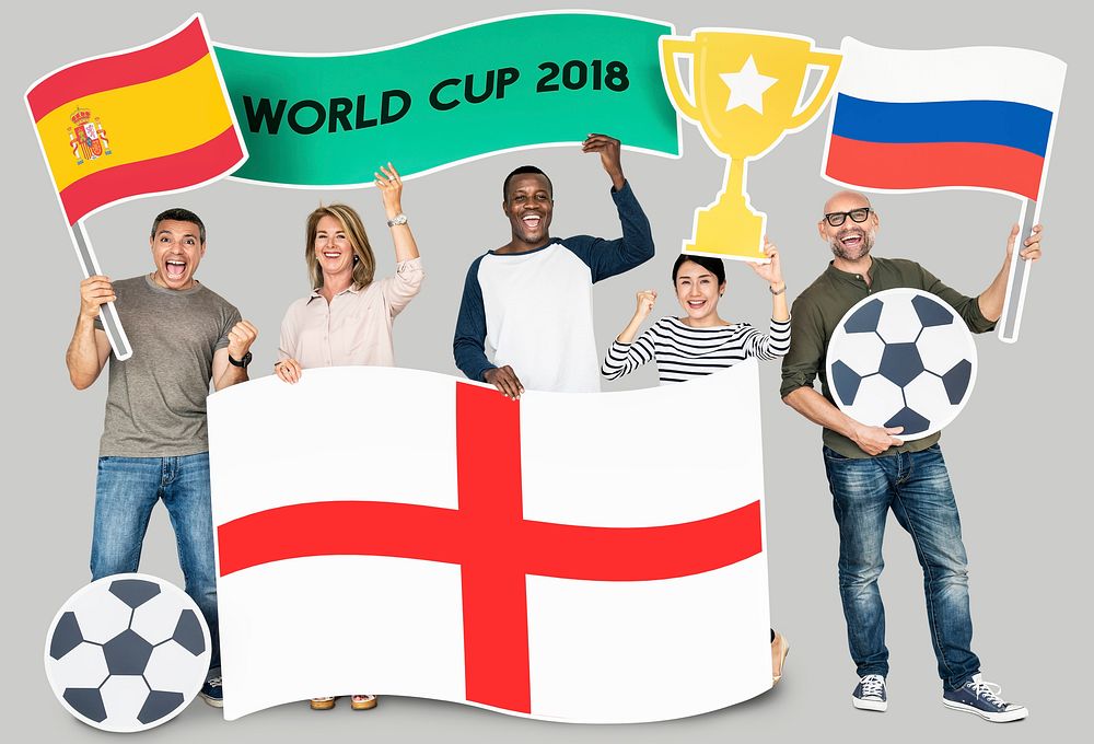 Diverse football fans holding flags | Premium Photo - rawpixel