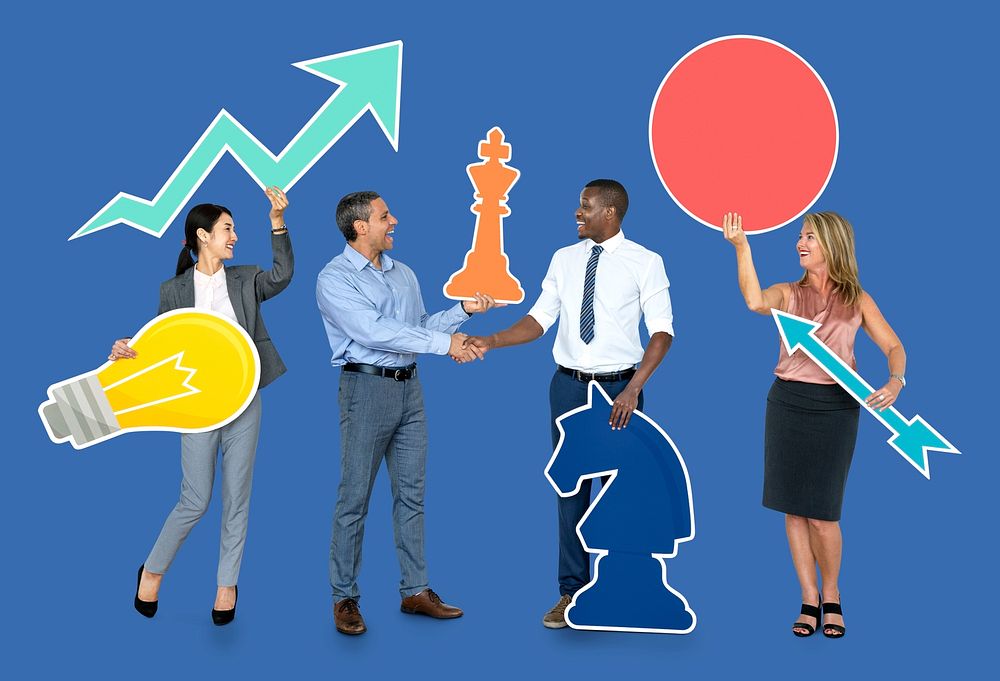 Successful business people with strategic | Premium PSD - rawpixel