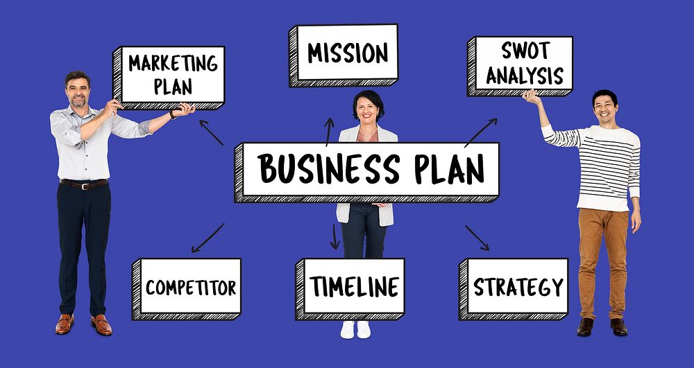 Team with a business plan | Premium PSD - rawpixel