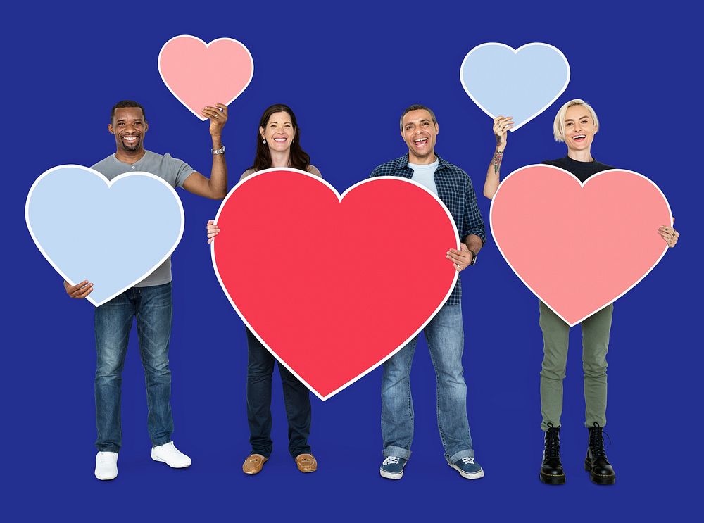 People holding heart shape icons | Free Photo - rawpixel