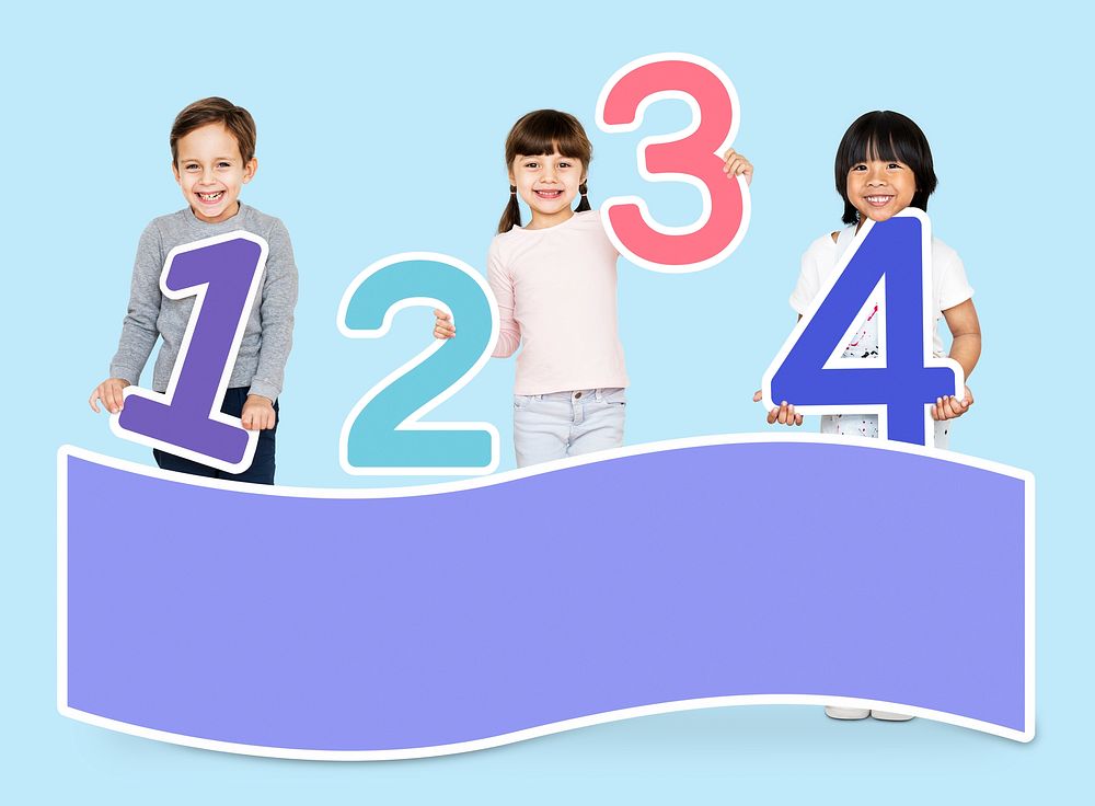 School kids learning mathematics numbers | Premium PSD - rawpixel