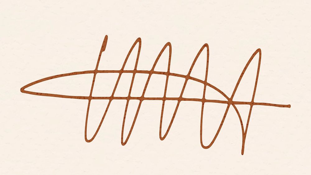 Brown doodle line art illustration | Free Photo - rawpixel