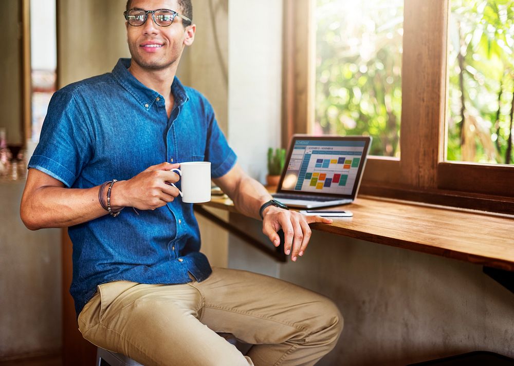 Man Working Coffee Shop Connecting | Premium Photo - rawpixel
