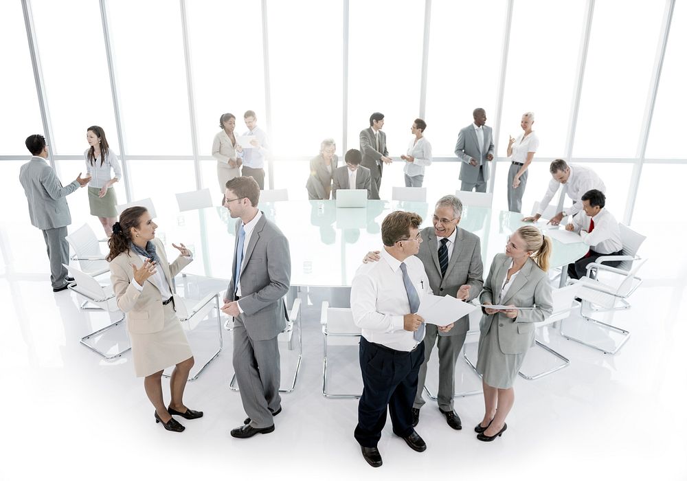 Business People Conversation Communication Talking | Premium Photo ...