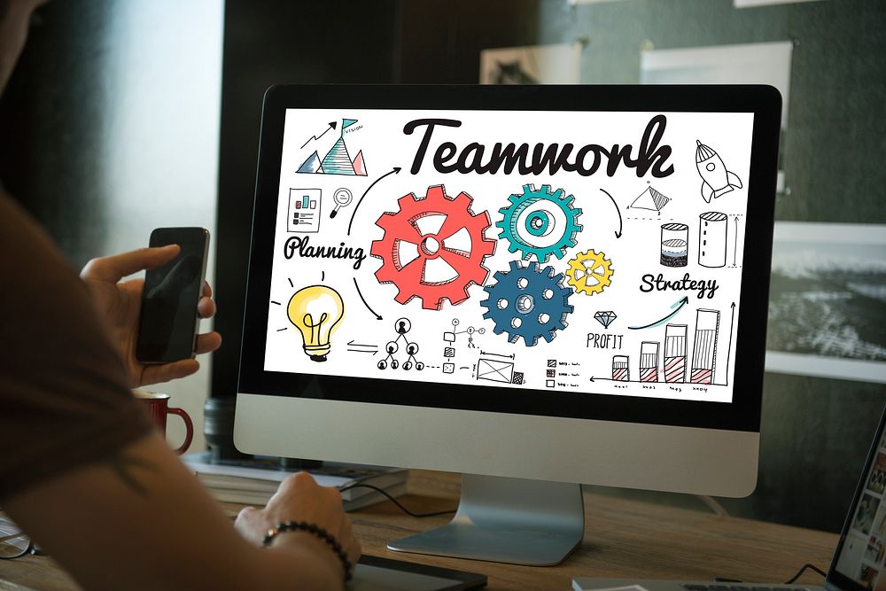 Teamwork Coordination creative Information Concept | Premium Photo ...