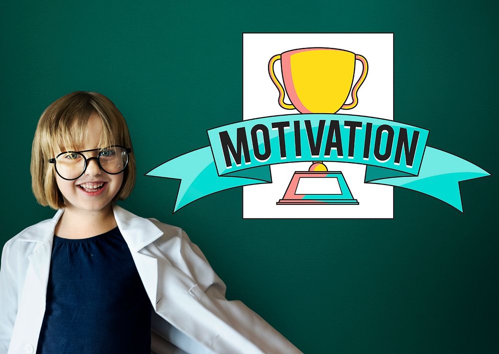 Cute genius girl trophy illustration | Premium Photo - rawpixel