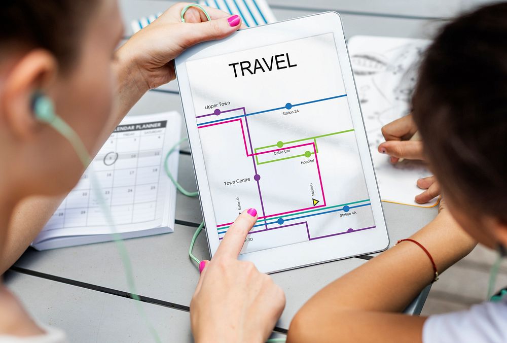 Hands Hold Tablet Map Route | Premium Photo - rawpixel