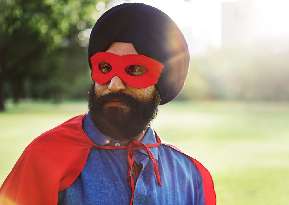 Senior superhero Sikh Indian man | Premium Photo - rawpixel