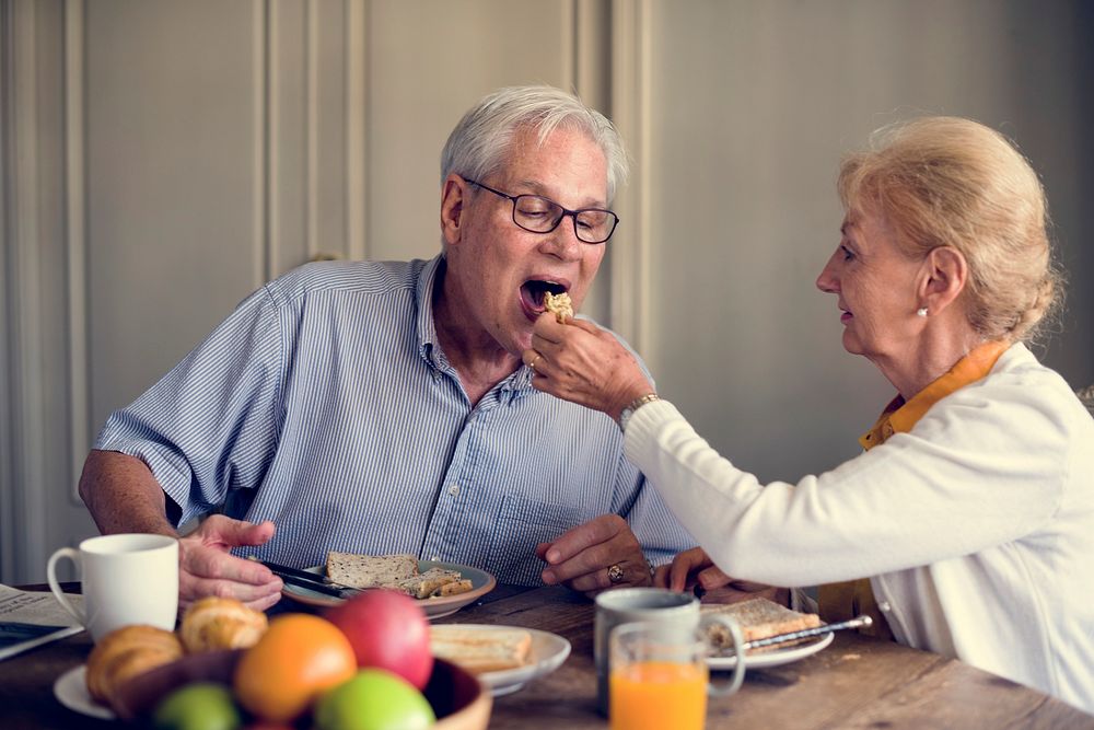 Senior Adult Couple Eat Breakfast | Premium Photo - rawpixel