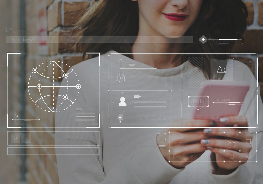 Woman connected with global communications | Free Photo - rawpixel