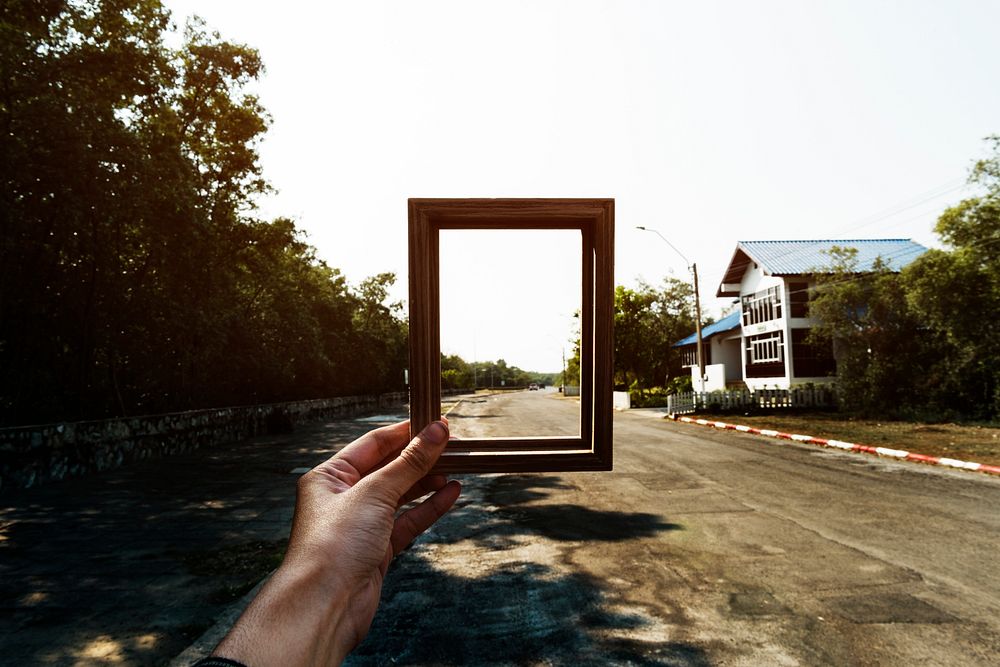 Hands Holding Photo Frame Outdoors | Premium Photo - rawpixel