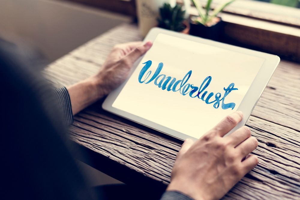 Man Hand Holding Tablet Wooden | Premium Photo - rawpixel