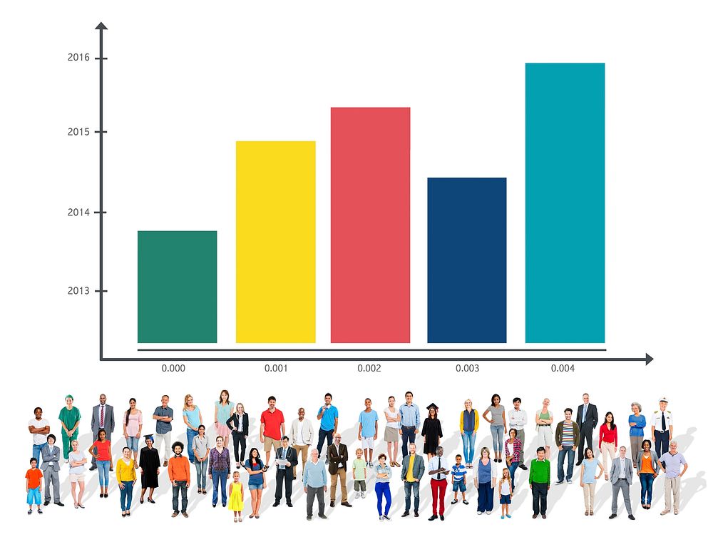 Diverse crowd, bar graph | Free Photo - rawpixel