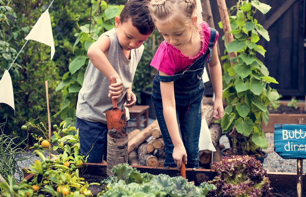 Kids having fun gardening outdoor | Free Photo - rawpixel