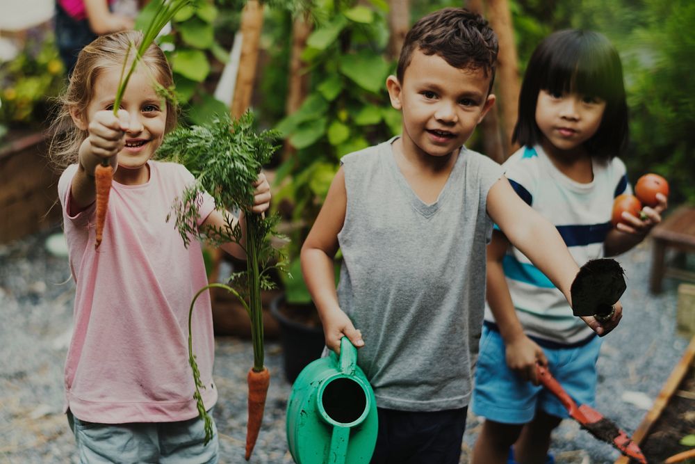 Children are in a garden | Free Photo - rawpixel
