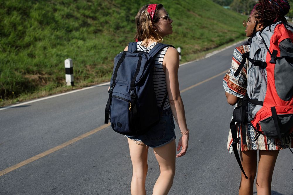Diverse Backpacker Women Walking along | Premium Photo - rawpixel