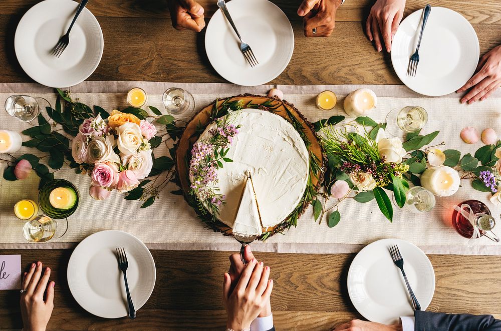 Aerial view wedding reception table | Premium Photo - rawpixel