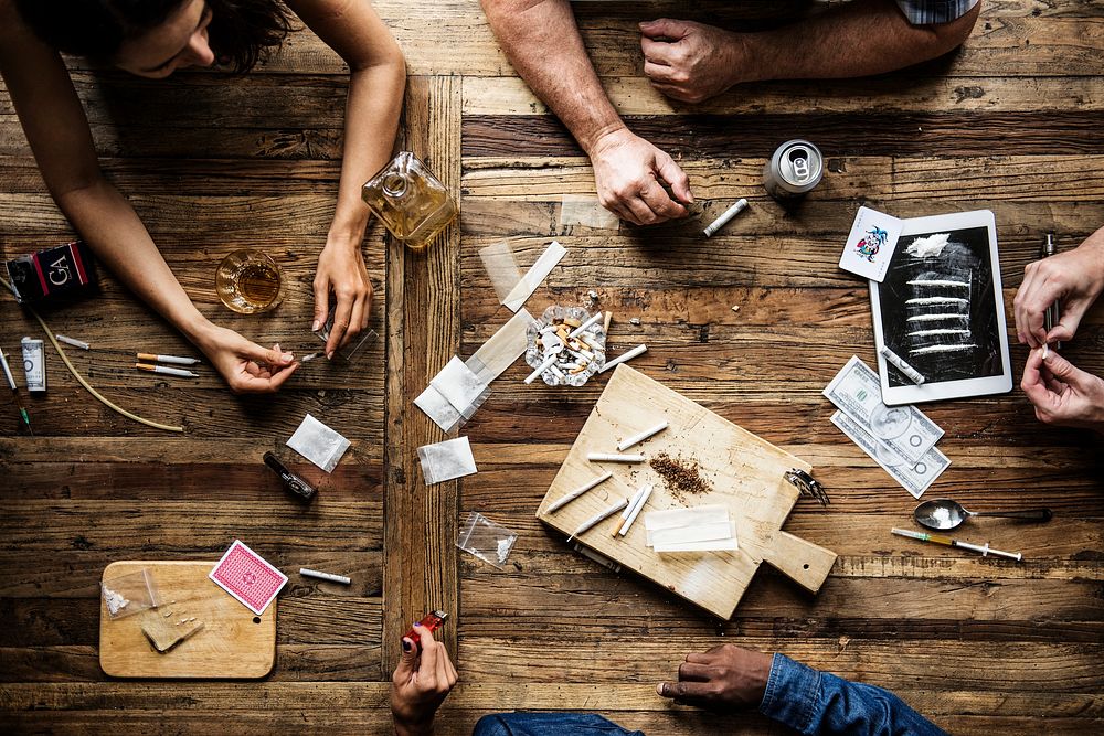 Drug other illegal paraphernalia table | Premium Photo - rawpixel