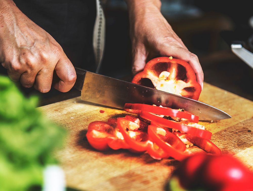 Hands using a knife chopping | Premium Photo - rawpixel