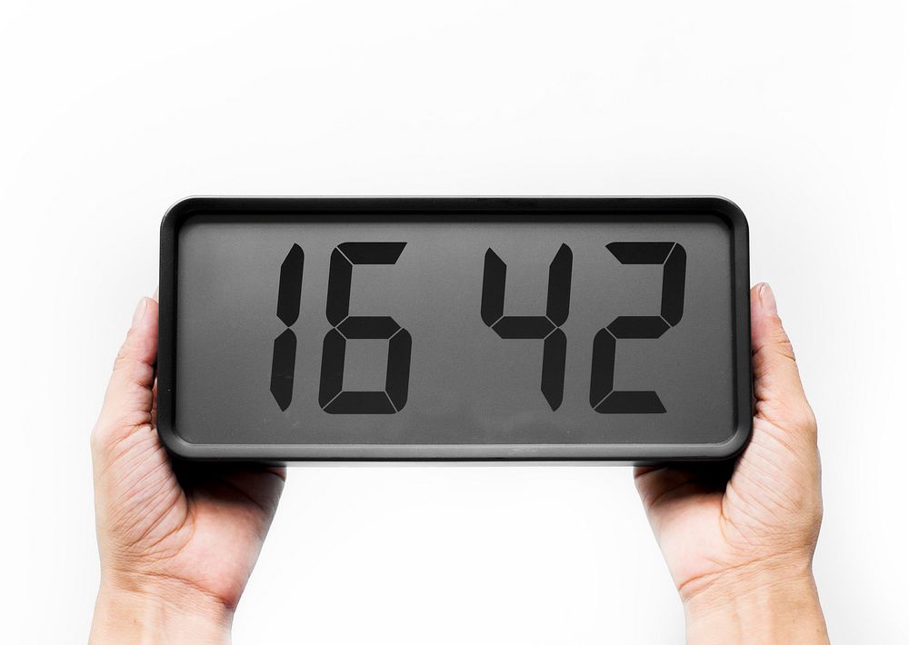 Digital clock isolated white | Premium Photo - rawpixel