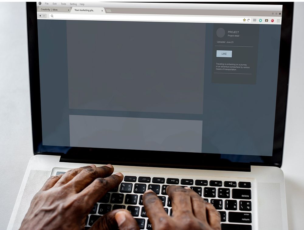 Hands working typing on laptop | Premium PSD Mockup - rawpixel