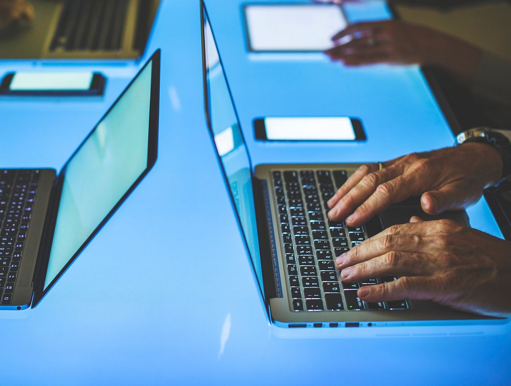 Hand laptop working cyber space | Premium Photo - rawpixel