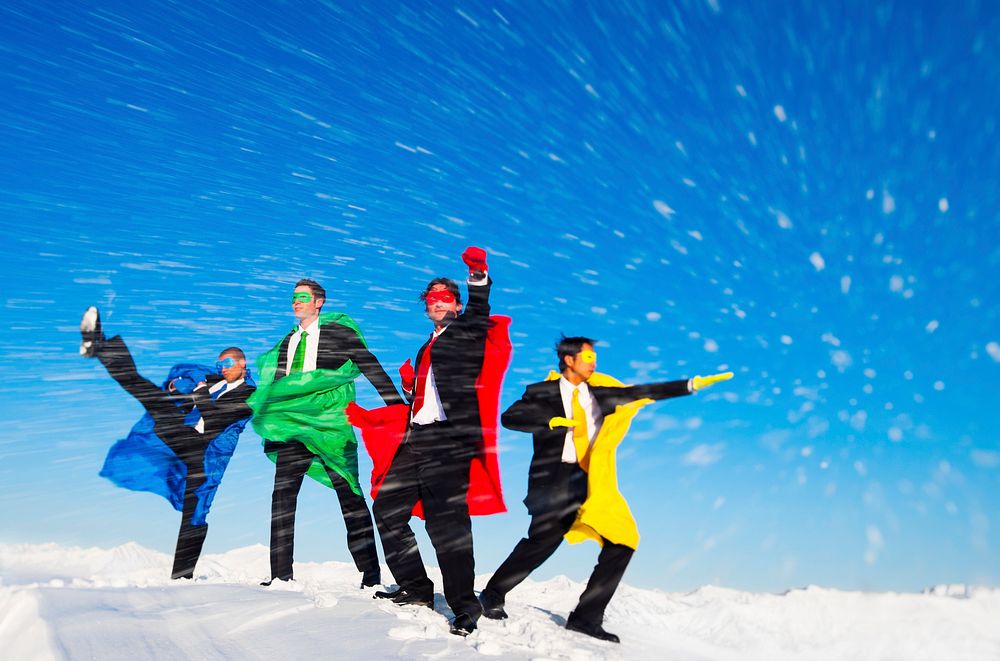 Superhero team in the snow. | Premium Photo - rawpixel