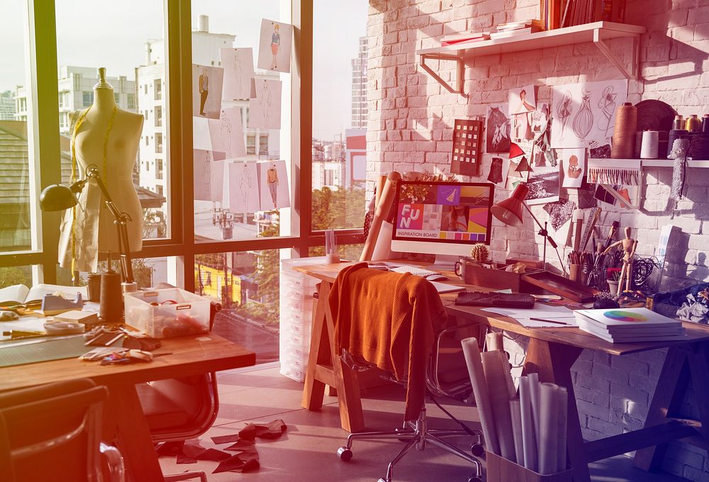 Fashion design messy workspace and | Premium Photo - rawpixel
