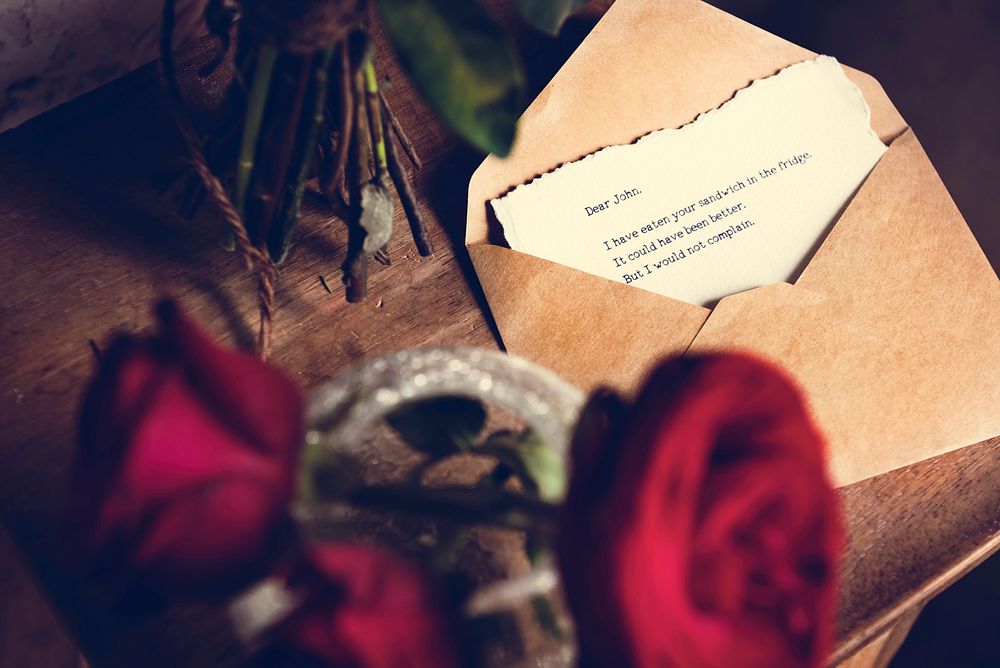 Letter Envelope Note Message Roses | Premium Photo - rawpixel