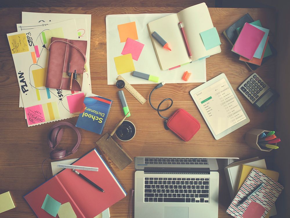 Workplace Workspace Wooden Table Document | Premium Photo - rawpixel