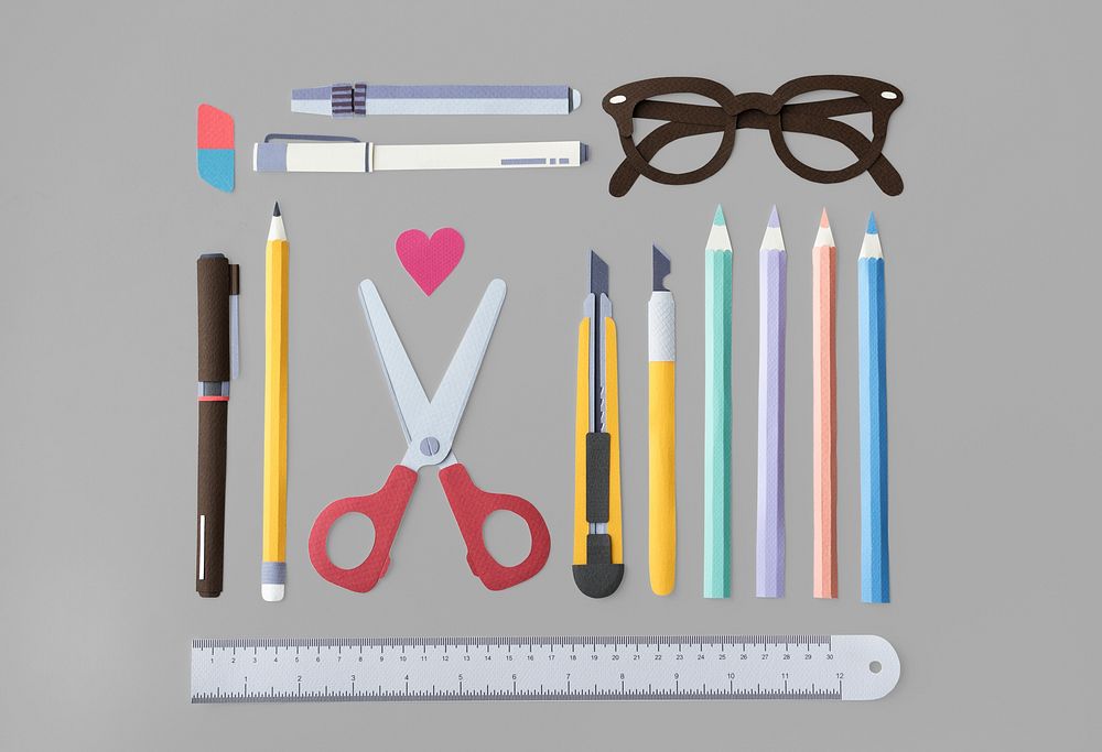 Pen Color Pencil Scissor Eraser | Premium Photo - rawpixel