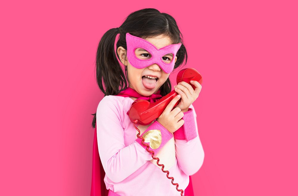 Superhero Girl With Telephone Concept | Premium Photo - rawpixel