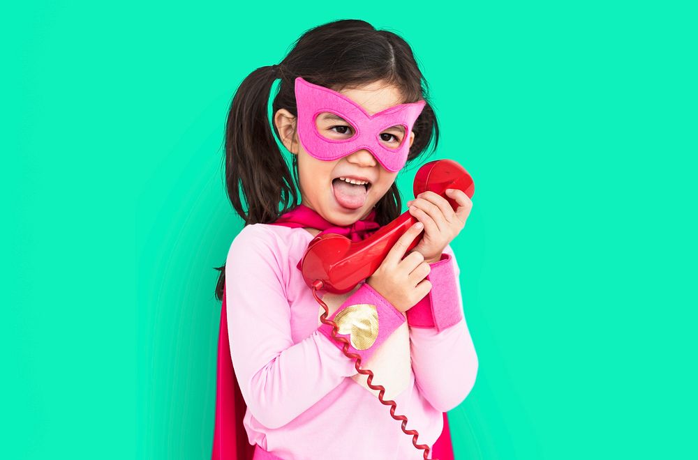 Superhero Girl With Telephone Concept | Free Photo - rawpixel