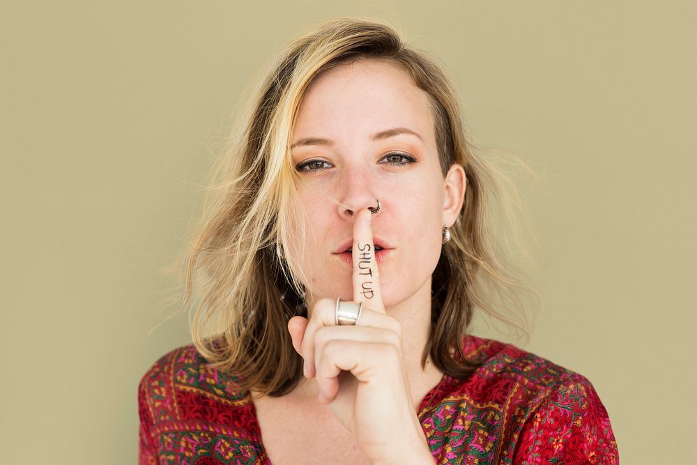 Caucasian Lady Hand Gesture Shut | Photo - rawpixel