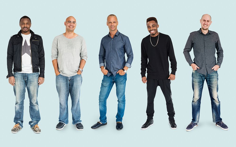 Diversity Men Set Gesture Standing | Photo - rawpixel